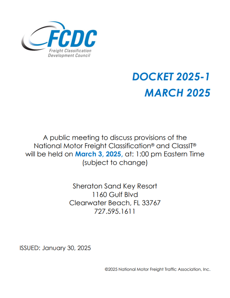 Dayton Freight – NMFC Classification Changes